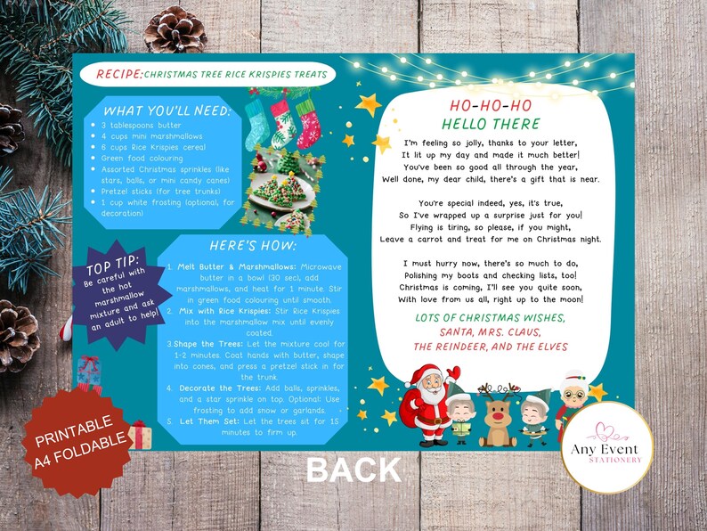 Letter From Santa Claus, Christmas Printable Santa Letter, Size A4 ...