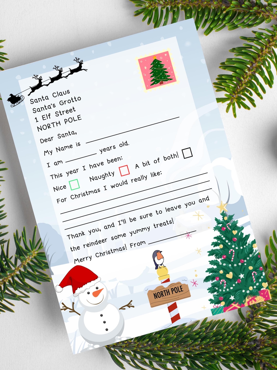 Letter to Santa Printable, Kids Letter to Santa, Letter to Santa Claus ...