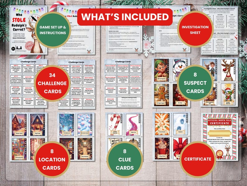 Christmas Mystery Game for Kids & Family | Xmas Games | Clue | Rudolph ...