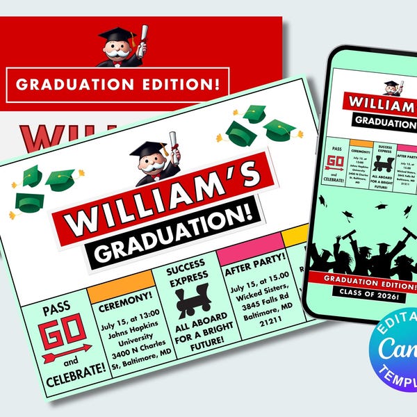 Monopoly Graduation - Etsy