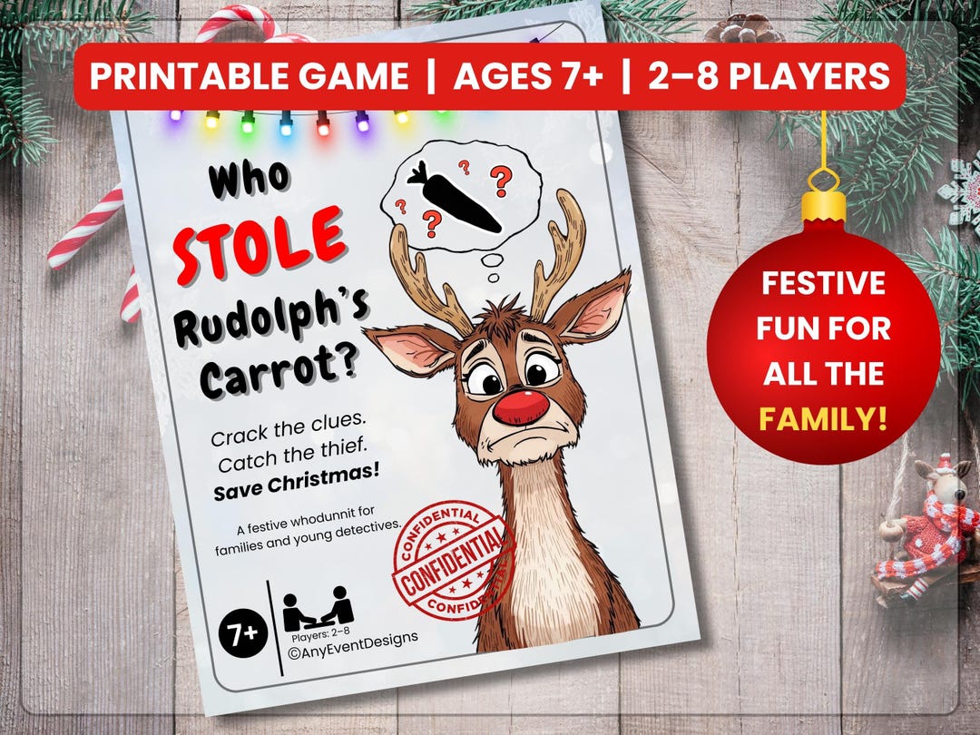 Christmas Mystery Game for Kids & Family | Xmas Games | Clue | Rudolph ...