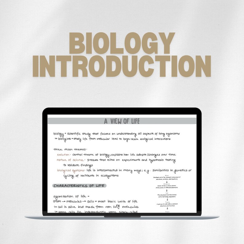 Comprehensive Biology Study Notes Introductory Notes handwritten - Etsy