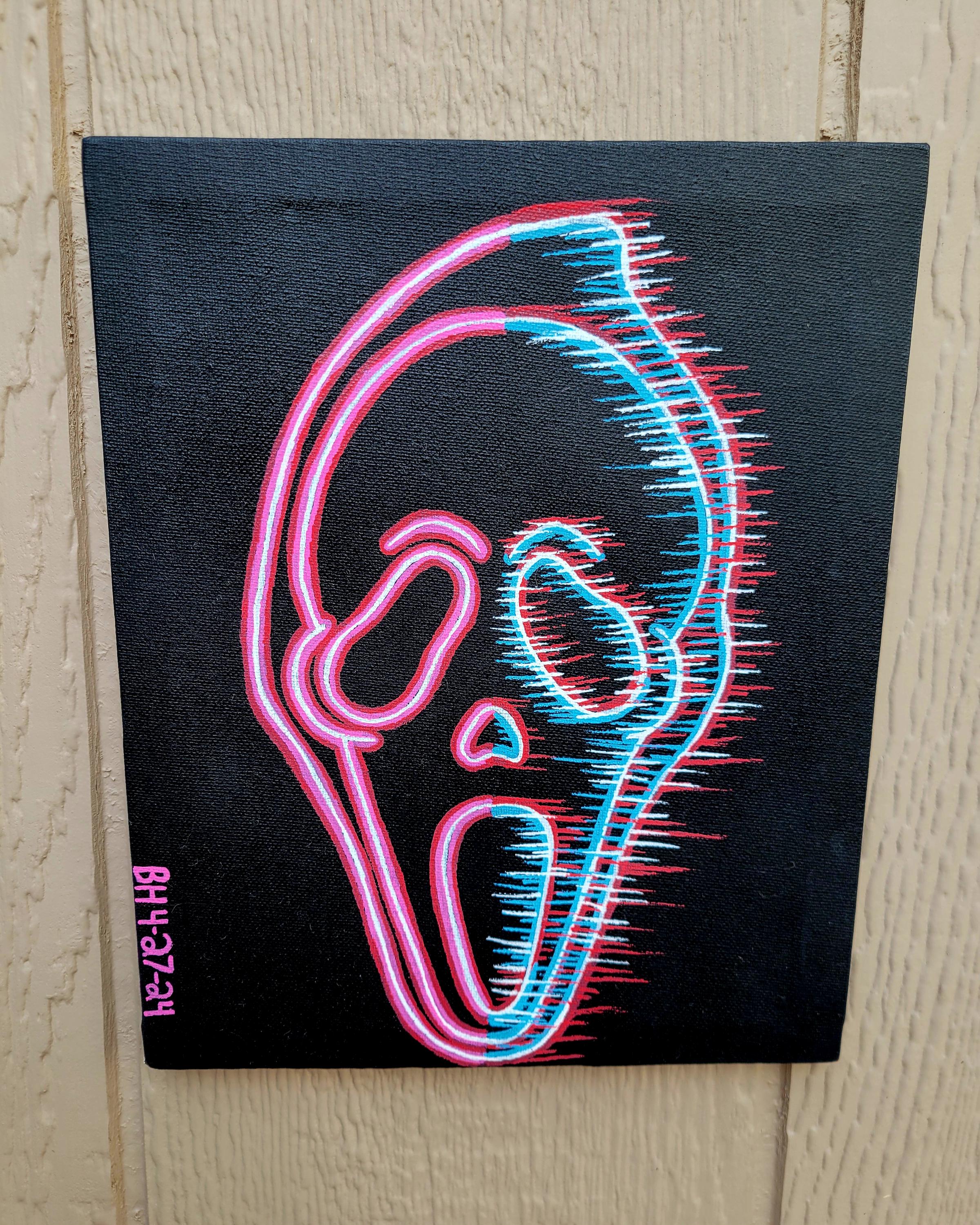 Scream Ghostface Mask Glitch/neon Painting Horror Wall Decor - Etsy