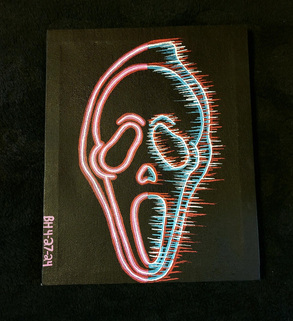 Scream Ghostface Mask Glitch/neon Painting Horror Wall Decor - Etsy