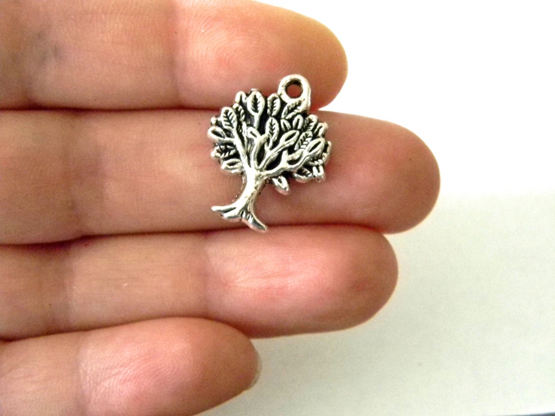 Tree Charms Set of 10 Silver Color 21x17mm - Etsy