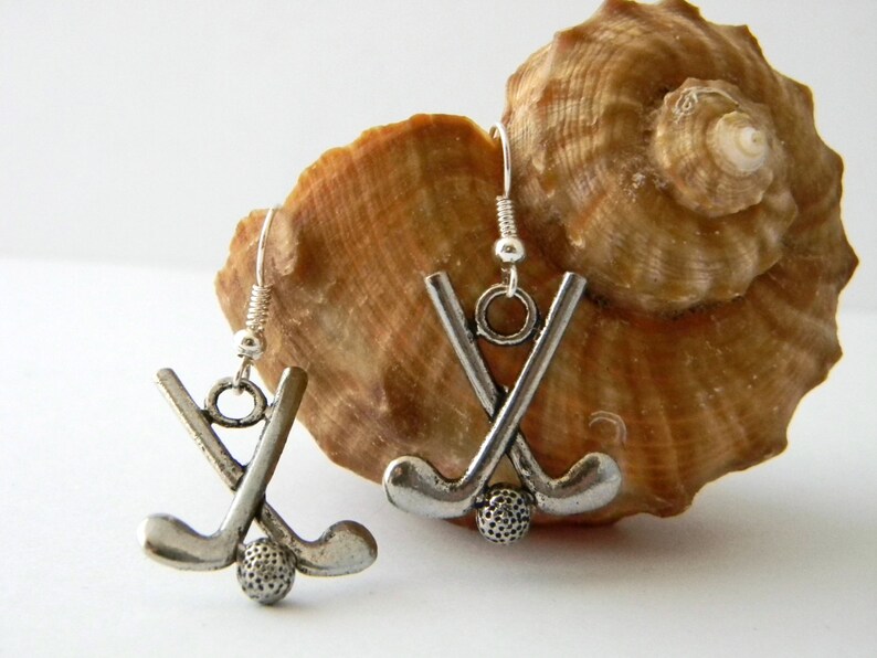 Golf Club Earrings Silver Color Dangle Earrings - Etsy
