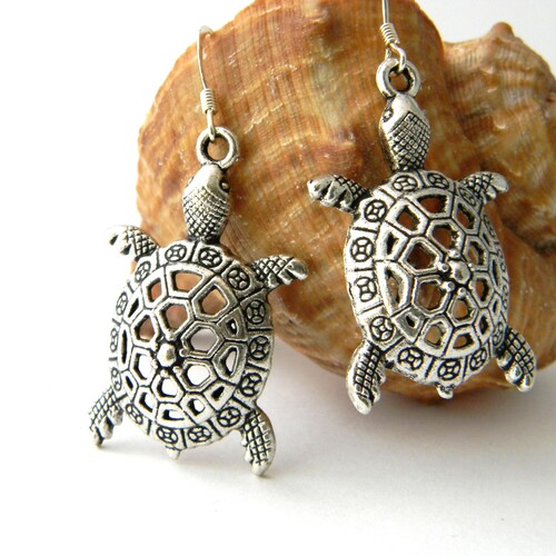 Fancy Turtle Earrings - Etsy