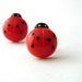 Cute Ladybug Post Earrings Red Ladybug Stud Earrings - Etsy