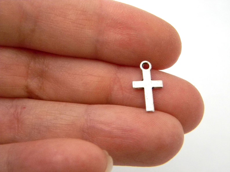 Small Simple Cross Charms Set of 10 Silver Color 15x8mm - Etsy