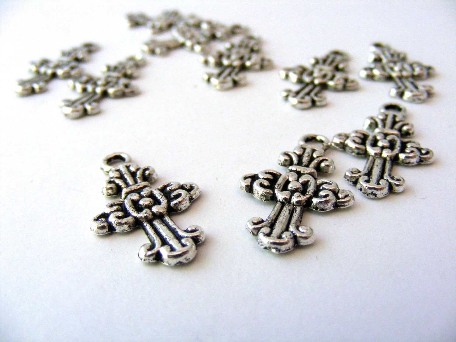 Cross Charms Set of 10 Silver Color 25x15mm - Etsy