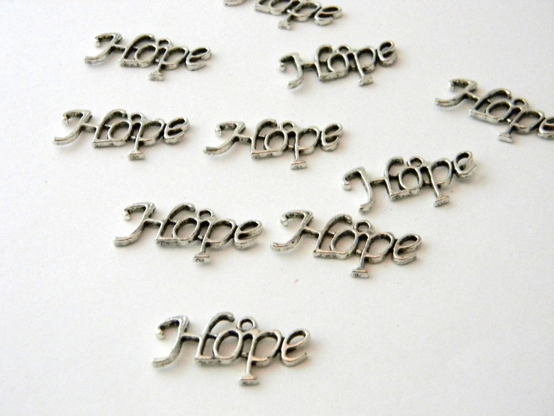 Hope Word Charms Set of 10 Silver Color 14x27mm - Etsy
