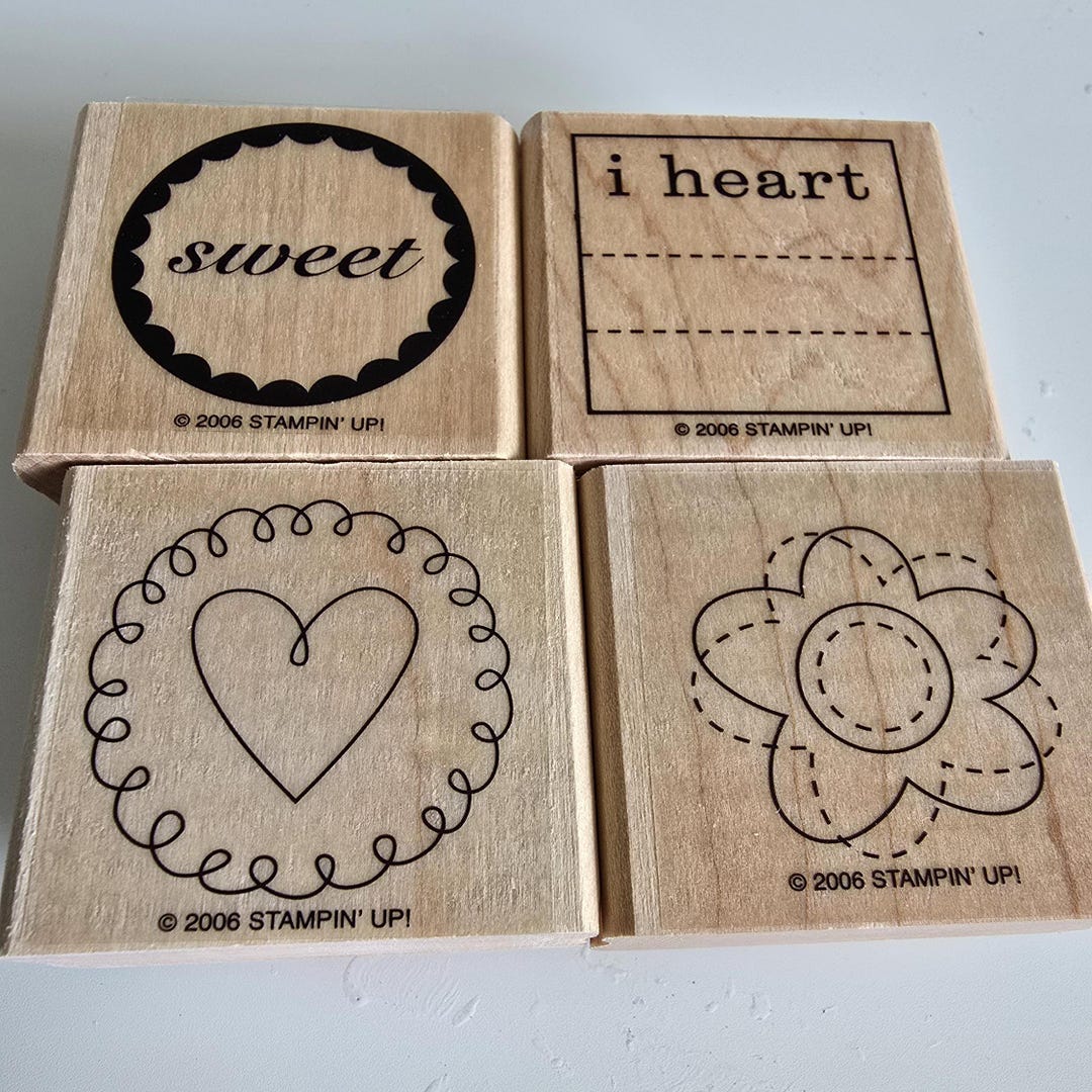 Stampin up Sweet on You 4 Piece Gently Used Set Rubber Stamps - Etsy
