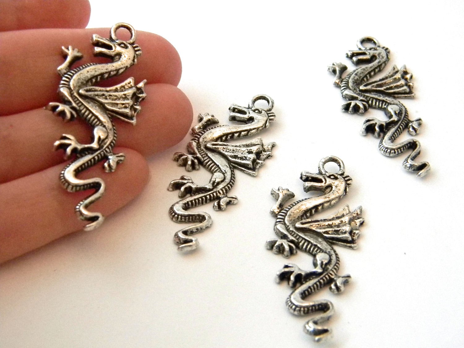 Large Dragon Charms-set of Four | Etsy