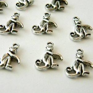 Monkey Charms Set of 10 Silver Color 16x18mm - Etsy