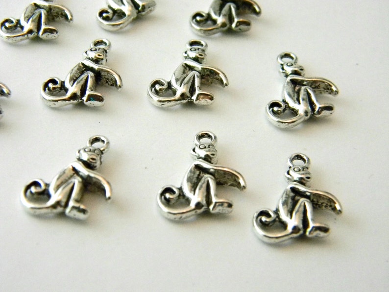 Monkey Charms Set of 10 Silver Color 16x18mm - Etsy