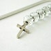 Simple Cross Bookmark With Clear Glass Beads Silver Plated Steel ...