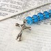 Crucifix Cross Bookmark With Blue Glass Beads Shepherd Hook Steel ...