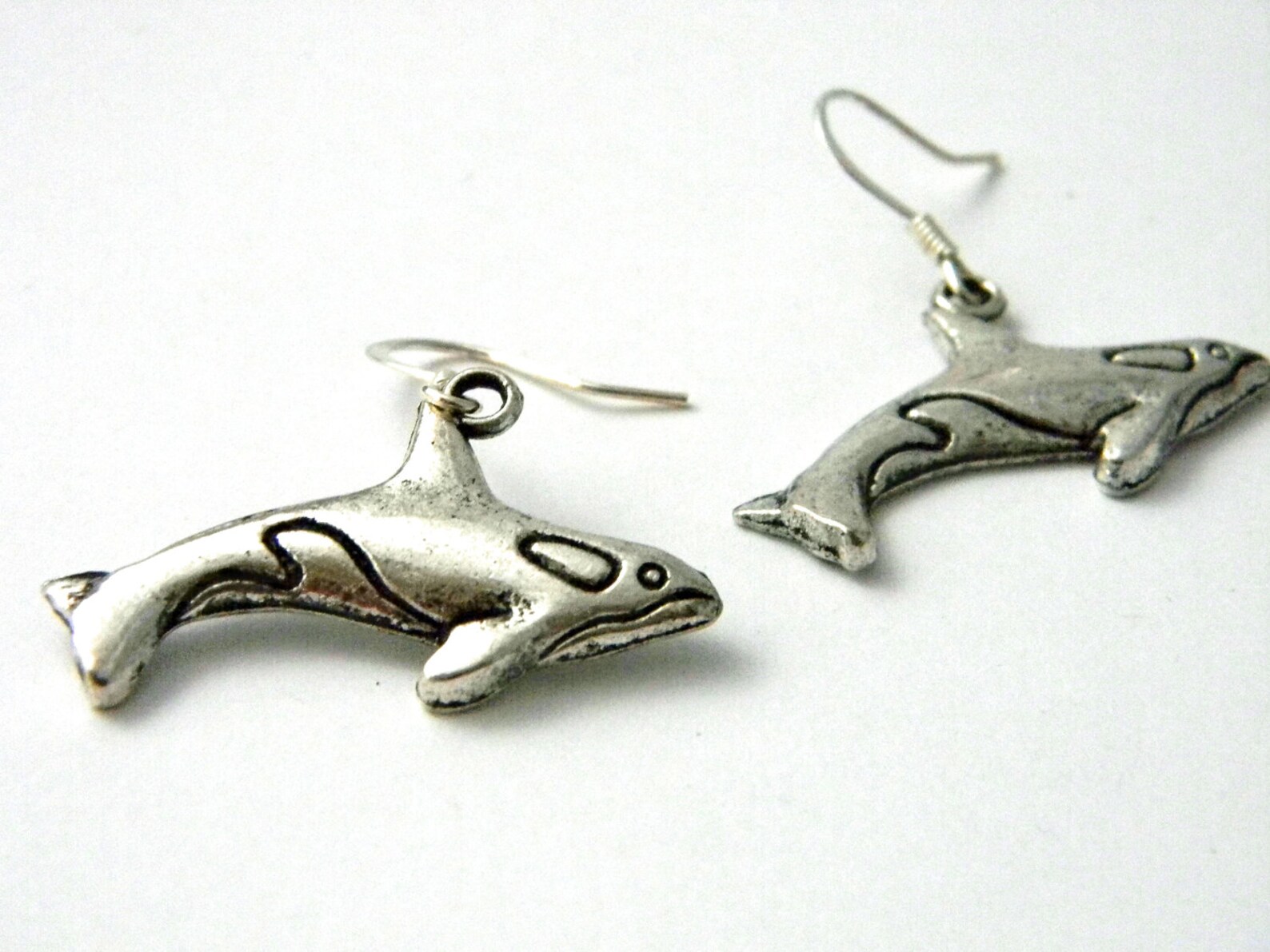 Orca Wal Ohrringe Silber Farbe Baumeln Ohrringe | Etsy