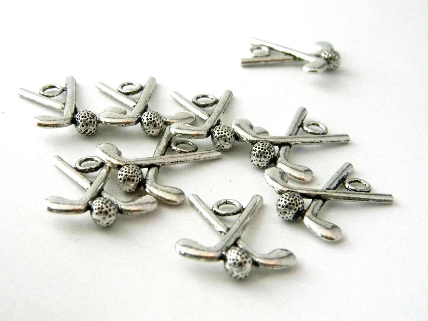 Golf Club Charms Set of 10 Silver Color 25x20mm - Etsy