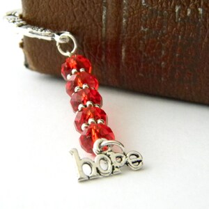 Fancy Hope Bookmark With Red Glass Beads Shepherd Hook Silver Color - Etsy