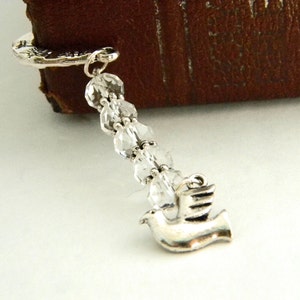 Fancy Dove Bookmark With Clear Glass Beads Shepherd Hook Bookmark ...