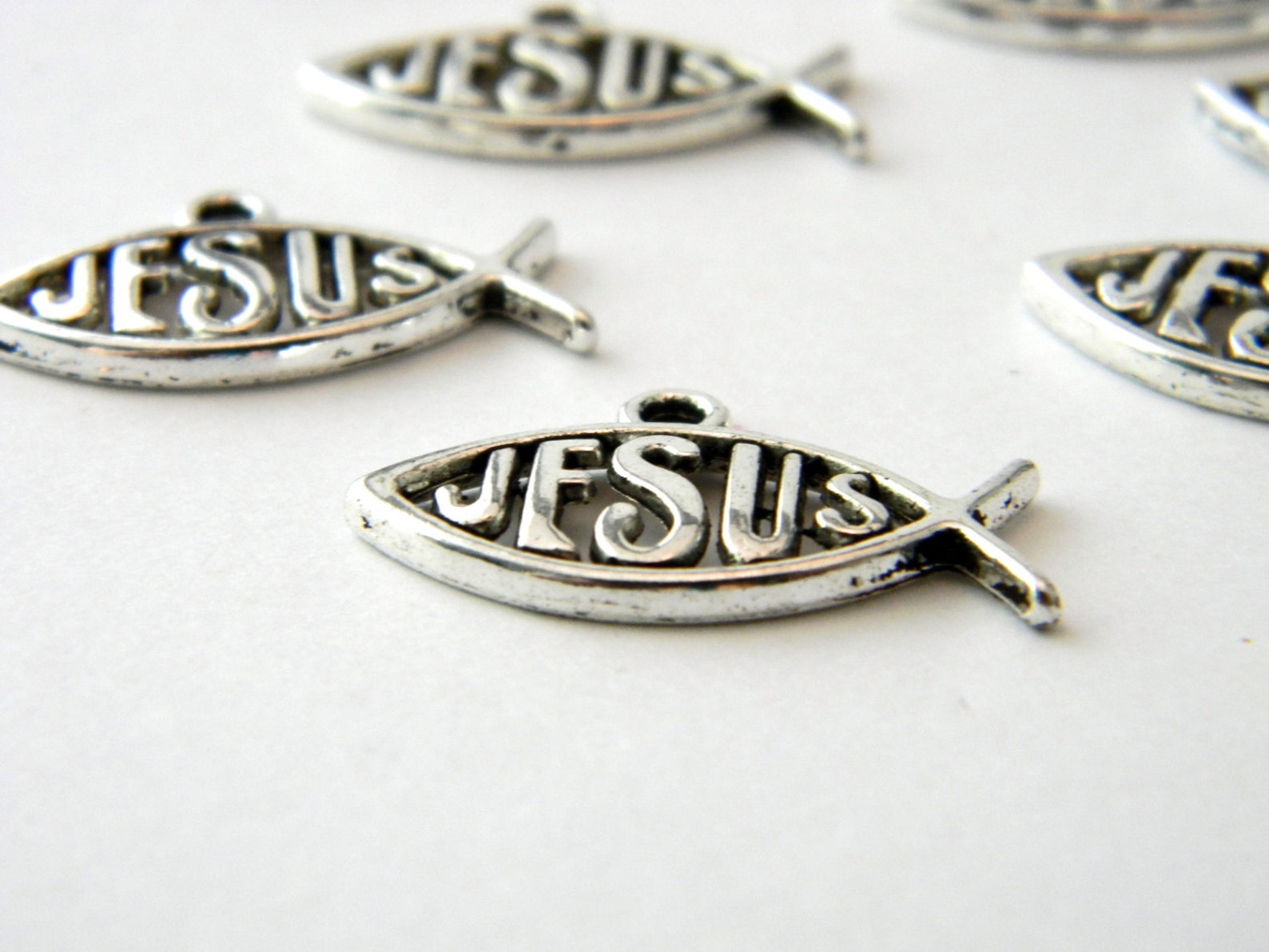 Jesus Fish Symbol Charms Set of 10 Silver Color 13x23mm - Etsy