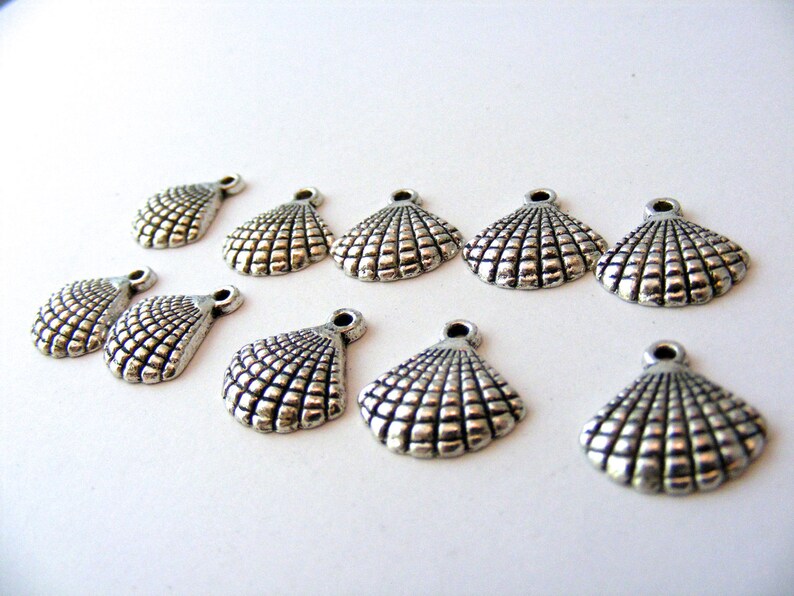 Shell Charms Set of 10 Silver Color 16x18mm | Etsy