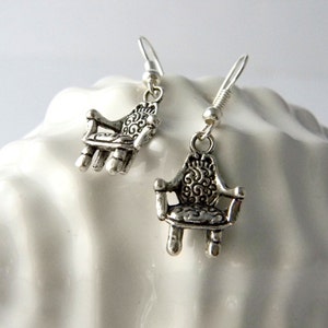 Victorian Chair Earrings Silver Color Dangle Earrings - Etsy