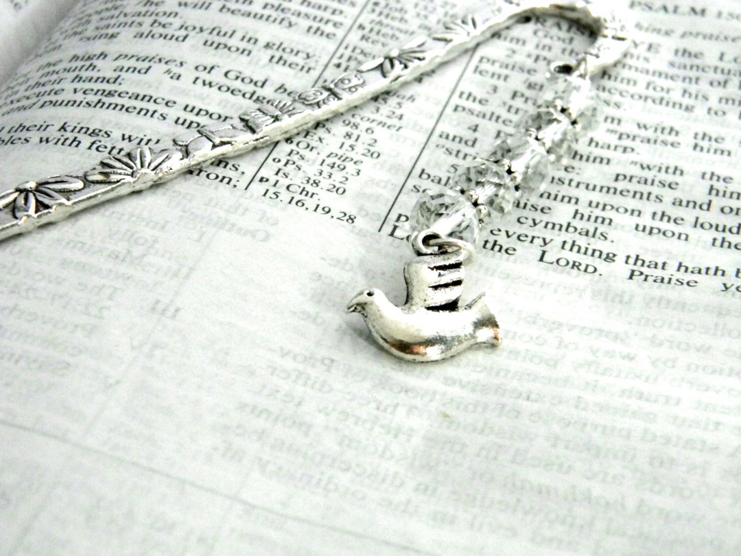 Fancy Dove Bookmark With Clear Glass Beads Shepherd Hook Bookmark ...