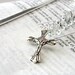Crucifix Cross Bookmark With Clear Glass Beads Silver Plated Steel ...