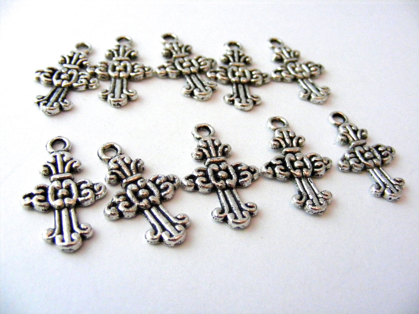 Cross Charms Set of 10 Silver Color 25x15mm - Etsy