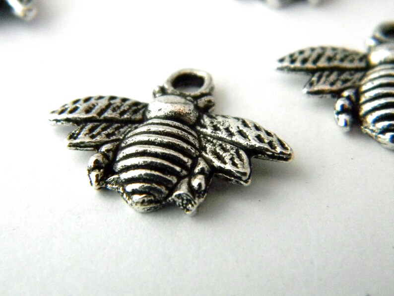 Bee Charms Set of 10 Silver Color 16x21mm - Etsy