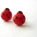 Cute Ladybug Post Earrings Red Ladybug Stud Earrings - Etsy