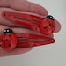 Red Ladybug Hair Clips Set of Two Red Hair Clip Metal Snap Barrette ...