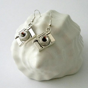Camera Earrings Silver Color Dangle Earrings - Etsy