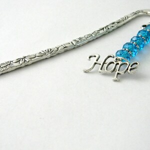 Fancy Hope Bookmark With Blue Glass Beads Shepherd Hook Silver Color - Etsy