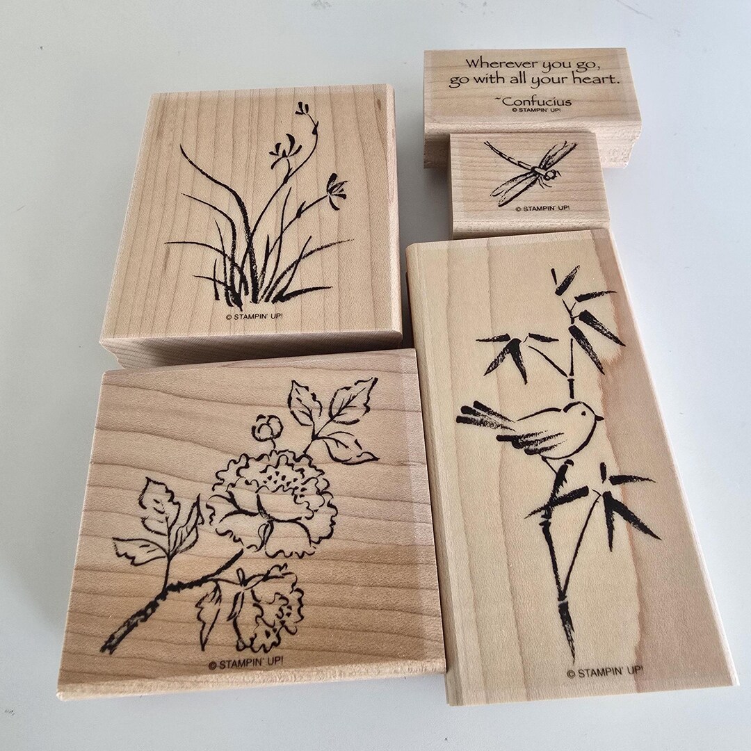 Stampin up Asian Artistry Set of 5 Gently Used Stamps - Etsy