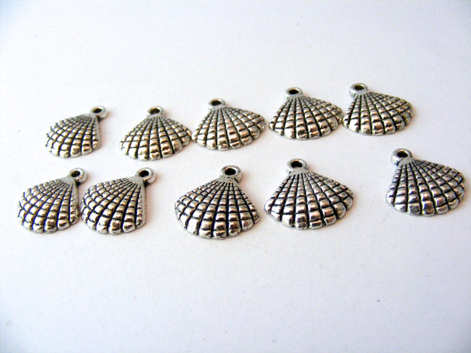 Shell Charms Set of 10 Silver Color 16x18mm - Etsy