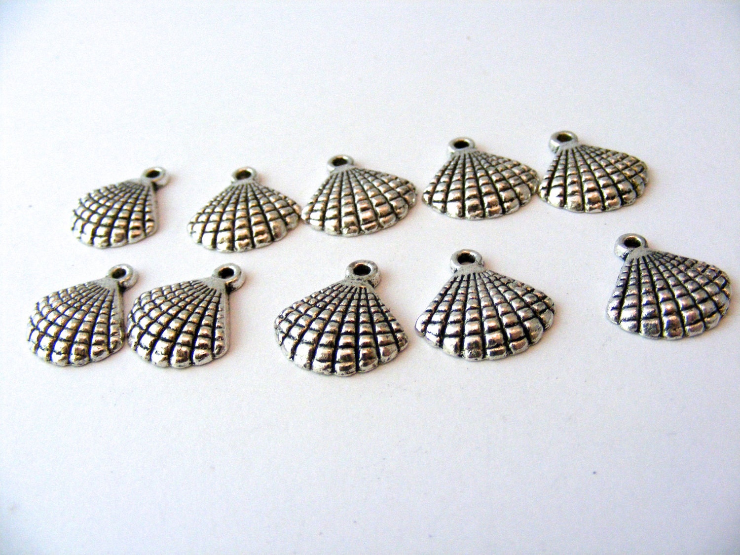 Shell Charms Set of 10 Silver Color 16x18mm | Etsy
