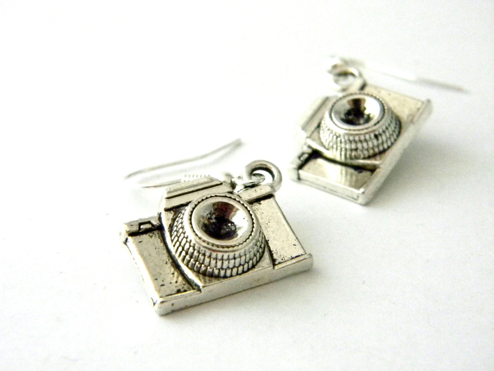Camera Earrings Silver Color Dangle Earrings | Etsy