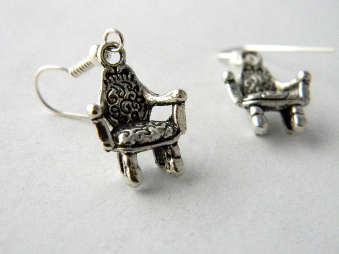 Victorian Chair Earrings Silver Color Dangle Earrings - Etsy