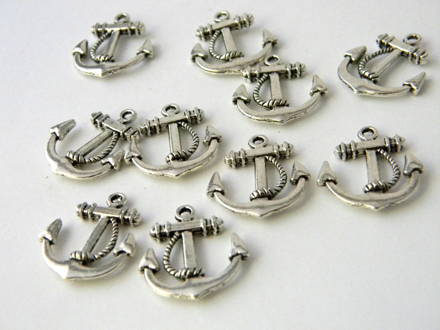 Silver Anchor Charms Set of 10 Silver Color 23x21mm - Etsy