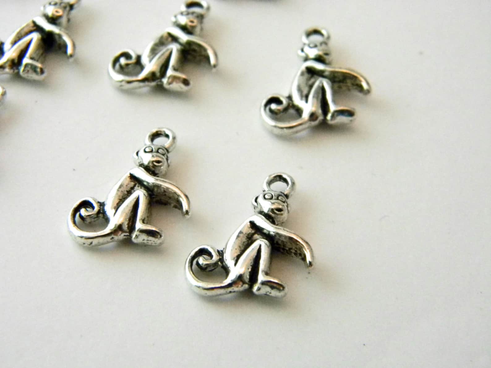 Monkey Charms Set of 10 Silver Color 16x18mm - Etsy