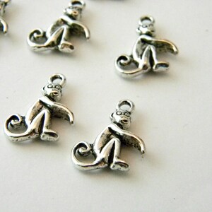 Monkey Charms Set of 10 Silver Color 16x18mm - Etsy