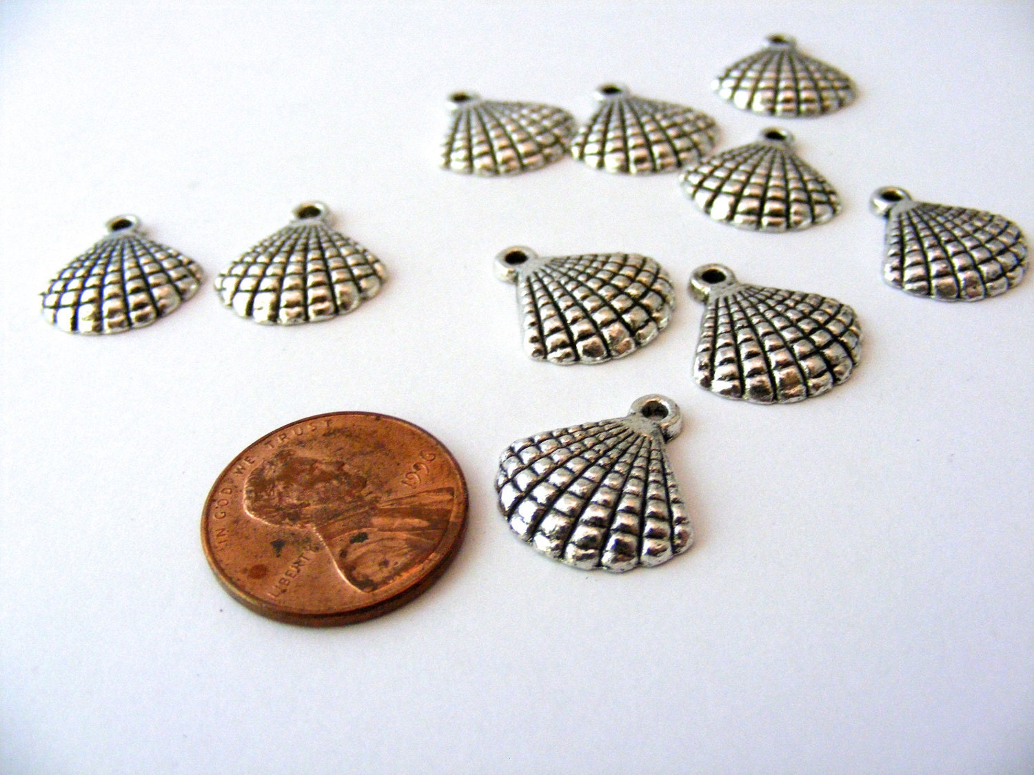 Shell Charms Set of 10 Silver Color 16x18mm | Etsy
