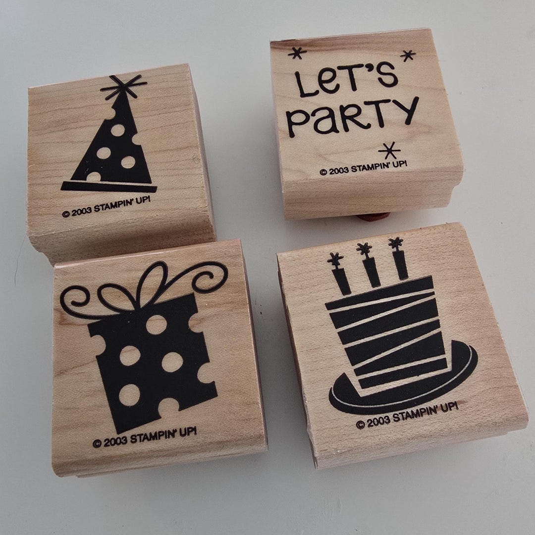 Stampin up Let's Party 4 Piece Gently Used Set Stamps - Etsy