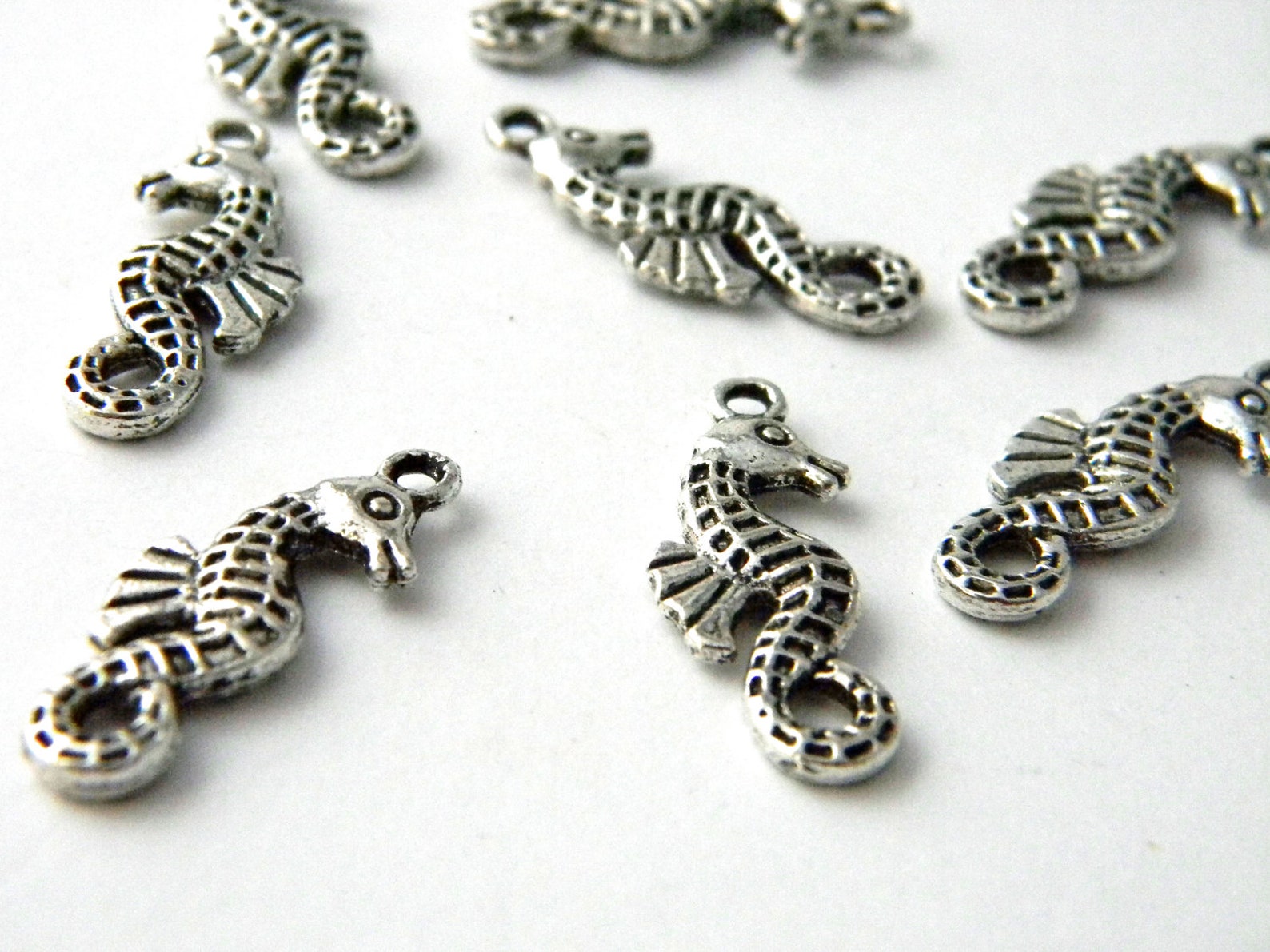 Seahorse Charms Set of 10 Silver Color 26x10mm - Etsy