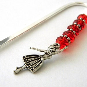 Ballerina Bookmark With Red Glass Beads Shepherd Hook Steel Bookmark ...