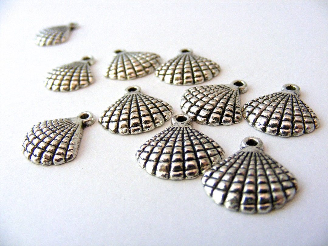 Shell Charms Set of 10 Silver Color 16x18mm - Etsy