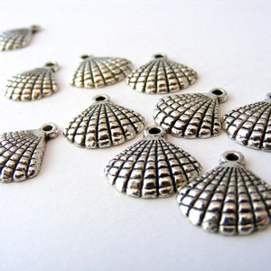 Shell Charms Set of 10 Silver Color 16x18mm - Etsy